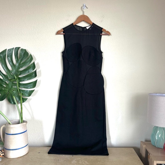 COS | Dresses | Cos Mesh And Wool Shapes Dress | Poshmark